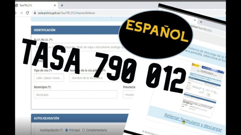 Cómo rellenar la tasa modelo 790 código 012 certificado de concordancia